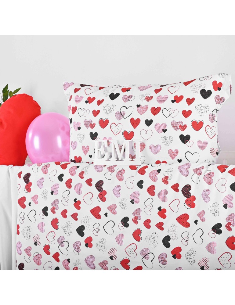 EMI - Povlečení dětské bavlněné Srdíčka EMI