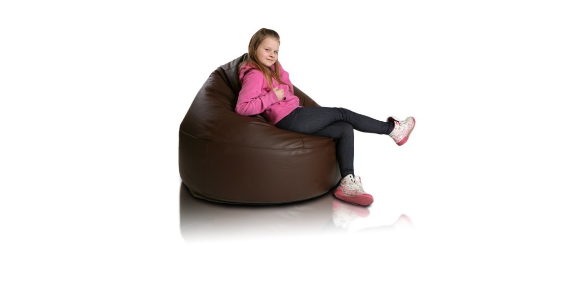 EMI - Sedací vak hnědý z ekokůže malá koule EMI | vhodný i do exteriéru