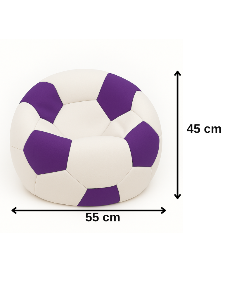 EMI - Sedací pytel fotbalový míč malý bílo fialový EMI