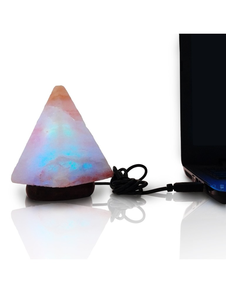 EMI - Solná lampa na USB ve tvaru svítící pyramidy - oživí váš interiér